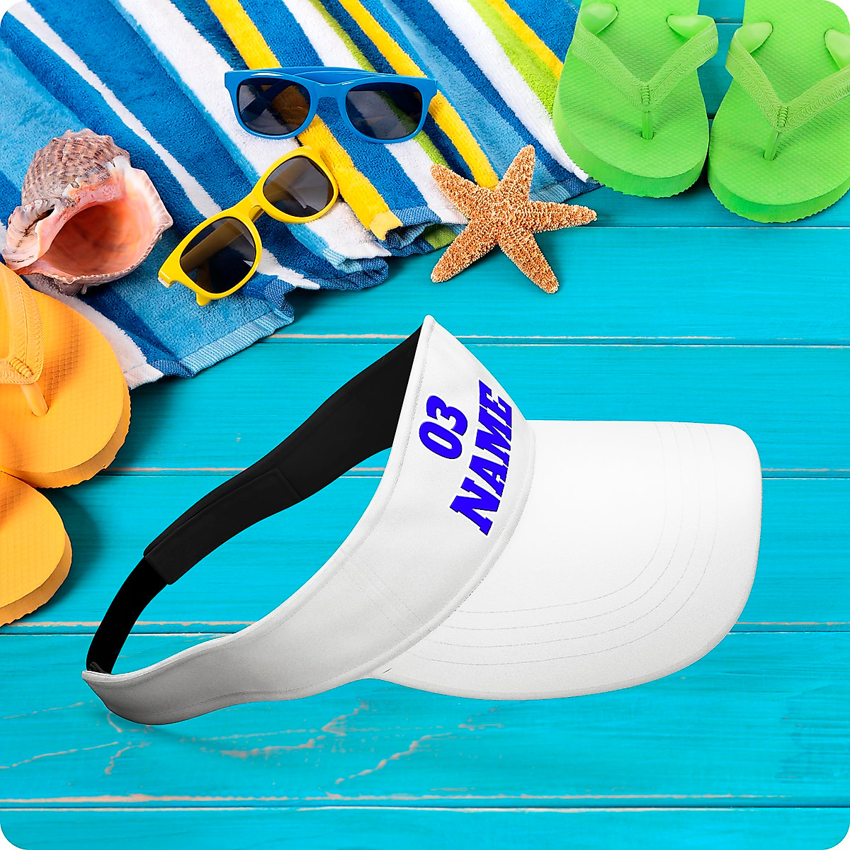 Custom Visor Hat for Men Women Personalized Design Your Own Text Logo Adjustable Sport Baseball Cap (Polyester, White)