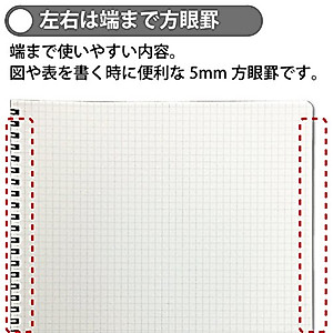 Kokuyo Campus notebook grid ruled Twin Ring A4 40 sheets scan -T223S5-D
