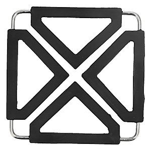 Silicone Trivet Mat,Stainless Steel Hot Pot Holder,Kitchen Trivets for Hot Dishes,Silicone Trivet for Hot Pots and Pans,Foldable Table Pad Tableware Placemat for Hot Pans Bowls(Black)