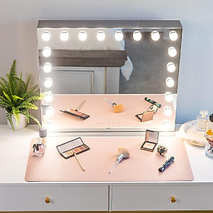 Makeup Mat for Vanity Top Protector, Cover Work Table Waterproof, Oilproof Dustproof Smooth and Soft, Pink 31.5" x 15.7" from NemoHome