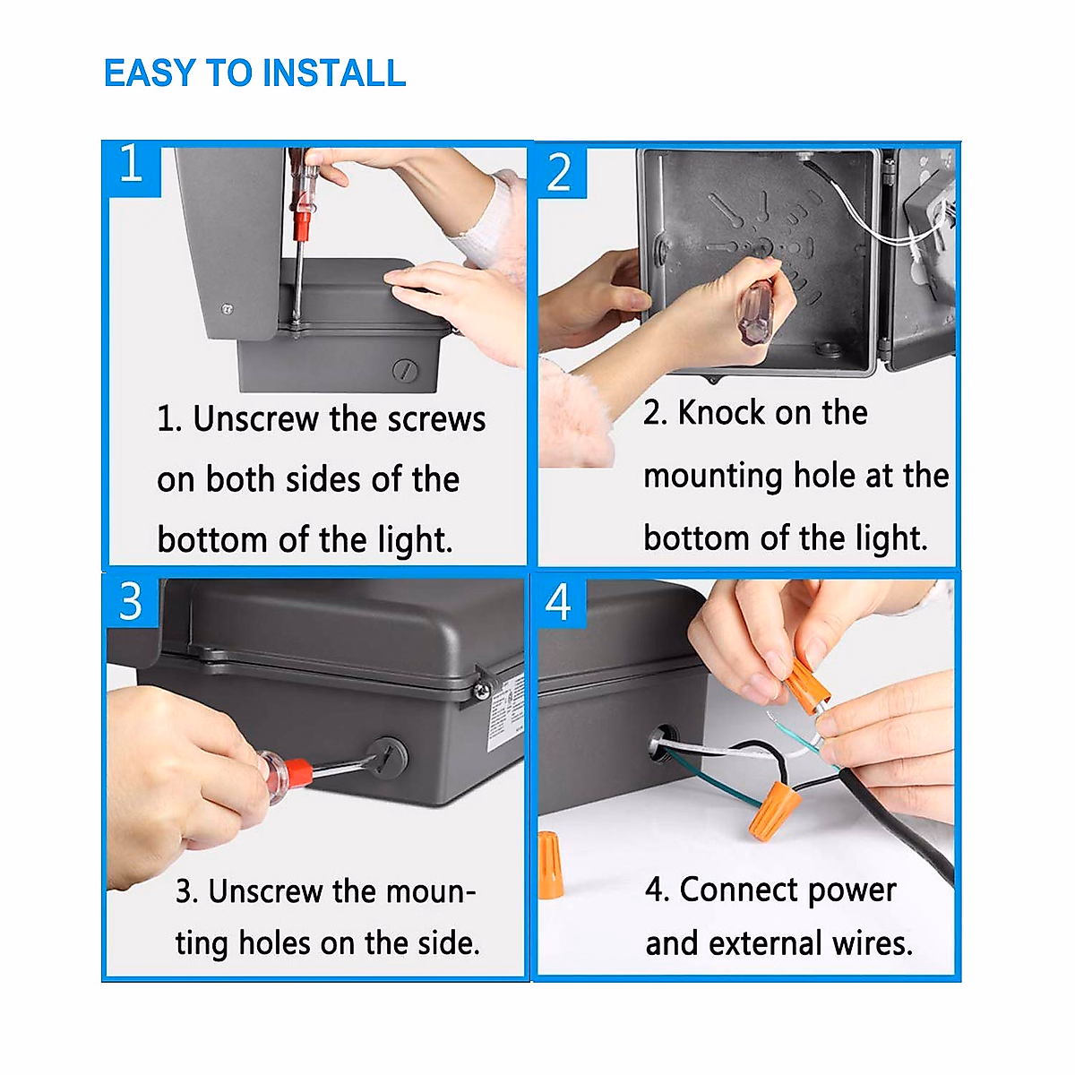 JMKMGL 30W LED Wall Pack,0 to 90 Degree Adjustable Head,100-277VAC,3600LM 5000K Daylight White,IP65 Waterproof Outdoor Security Area Street Light,ETL