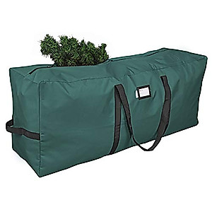 Primode Christmas Tree Storage Bag | Fits Up to 9 Ft. Tall Disassembled Tree | 25" Height X 20" Wide X 65" Long | Durable 600D Oxford Material | Heavy Duty Xmas Storage Container (Green)
