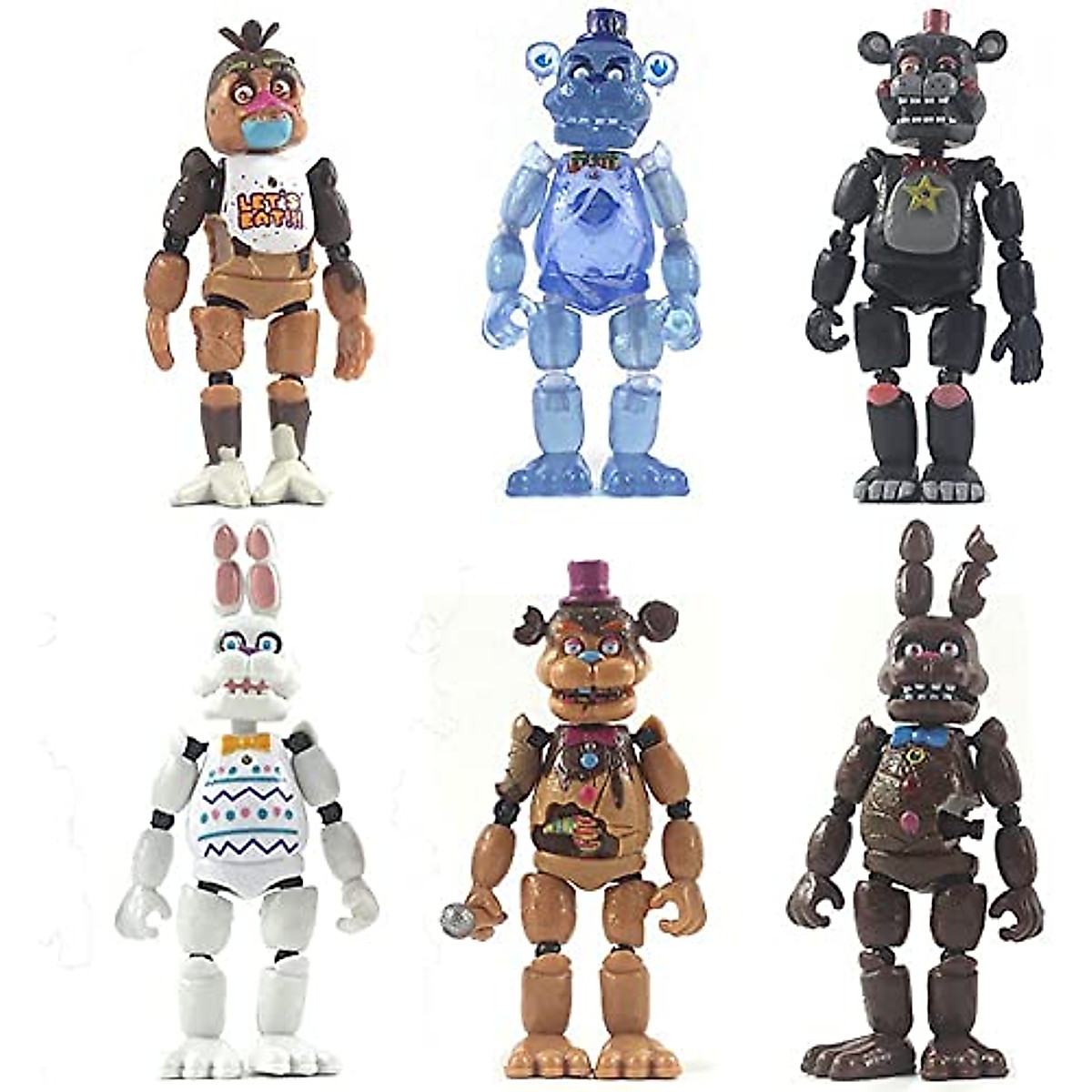 MOV Lightening Toy Security Breach Series Foxy Bonnie Fazbear PVC Action Figures Models Dolls Birthday Gift Toys for Kids (d)