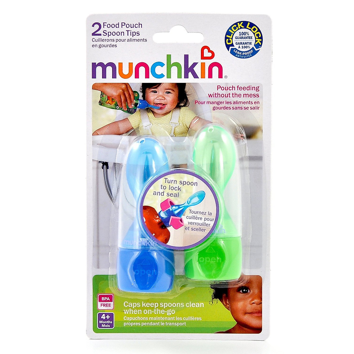 Munchkin Click Lock Food Pouch Spoon Tips - 1 Pack Of 2 Count