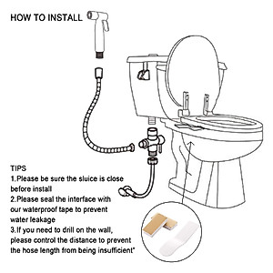 Bidet Sprayer for Toilet, Hand held Stainless Steel Toilet Bidet Sprayer Kit with Hose, Easy Install Bidet Attachment for Toilet, Bidet Sprayer for Personal Hygiene, Toilet Clean, Baby Diaper Cloth