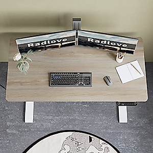 Radlove Electric Standing Desk, Height Adjustable Computer Desk Sit Stand Desk Home Office Desks with Splice Board and A Under Desk Cable Management Tray (Light Oak, 48 x 24'')