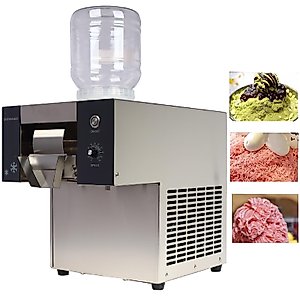 TECHTONGDA Commercial Automatically Ice Shaving Machine, 374lbs/Day Snowflake Ice Machine, Air Cooling Electric Ice Crush Machine, Adjustable Speed Snow Cone Maker for Home, Restaurant, Milktea Shops
