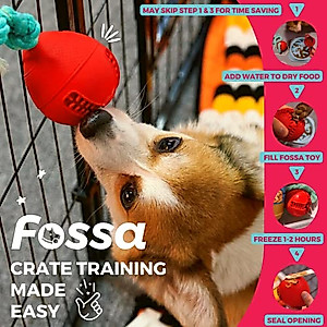FOSSA Interactive Dog Toys, Crate Training Aids for Puppies, Puzzle Treat Dispenser with Rope