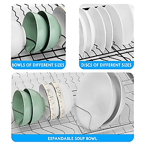 Stainless Steel Pull Out Cabinet Drawers Pantry Pull Out Basket Cabinet Organizer for Home, Kitchen, Bathroom Deepen 2-Tier Metal Sliding Baskets w/Soft-Close Pull Out Storage for Pots and Cans