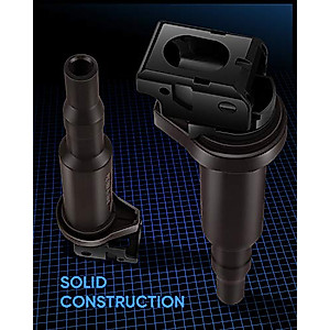 POCYBER Ignition Coils Pack Set of 6 for BMW, Replaces OE# 0221504470 00044 Fits BMW 325i 335i 328i 525i 530i 330i 650i X3 X5 M3 M5 M6 Z3 Z4 Mini More