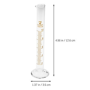 iplusmile 3pcs Lab Measuring Cylinder and Beakers Set 10ml Glass Lab Test Tube 50ml Glass Graduated Beakers Flask Measuring Cup Liquid Container Laboratory Supplies