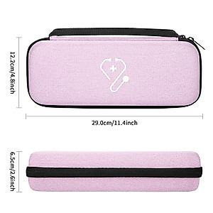 YINKE Stethoscope Case for 3M Littmann Classic III/Cardiology IV/Lightweight II S.E. & MDF Acoustica Stethoscope, Hard Organizer Storage Bag for Nurses and Doctors Accessory (Pink)