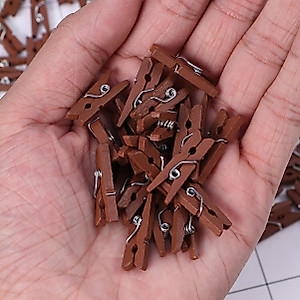 Mini Clothespins Brown 100 Pcs Heavy Duty Clothes Pin White Clothes Tiny Clothespins Wooden Brown Craft Clip Photo Clips Clothes Pins Cartoon Wooden Nail Mini White Clothes