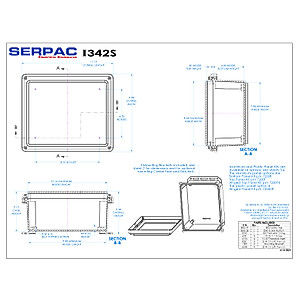 Serpac I342S,TGBG (5.46 x 10.23 x 11.75 in) Polycarbonate IP67 Waterproof UL 508A Plastic Project Junction Box Enclosure with Gray Top Screw Entry Cover and Gray Bottom