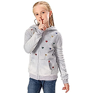 V.&GRIN Girl Zip up Hoodie Sweatshirt Soft Fuzzy Fleece Jacket with Pocket for Girls 5-16 Years