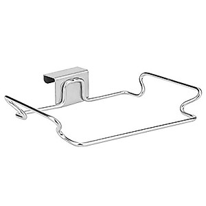 Yosoo Trash Rack, Trash Bag Holder Stainless Steel Door Back Kitchen Garbage Trash Bag Holder Hanging Rack Bracket