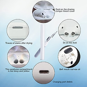 Cleaning Pen, Cleaning kit for Headphones and Cellphones, 3 in 1 Cleaning Kit for Bluetooth Airpods Case, Earbuds, Camera.