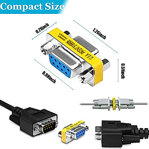 Warmstor 6-Pack 9Pin RS232 Serial Cable DB9 Male to Male/Female to Female Mini Gender Changer Adapter Coupler Connector