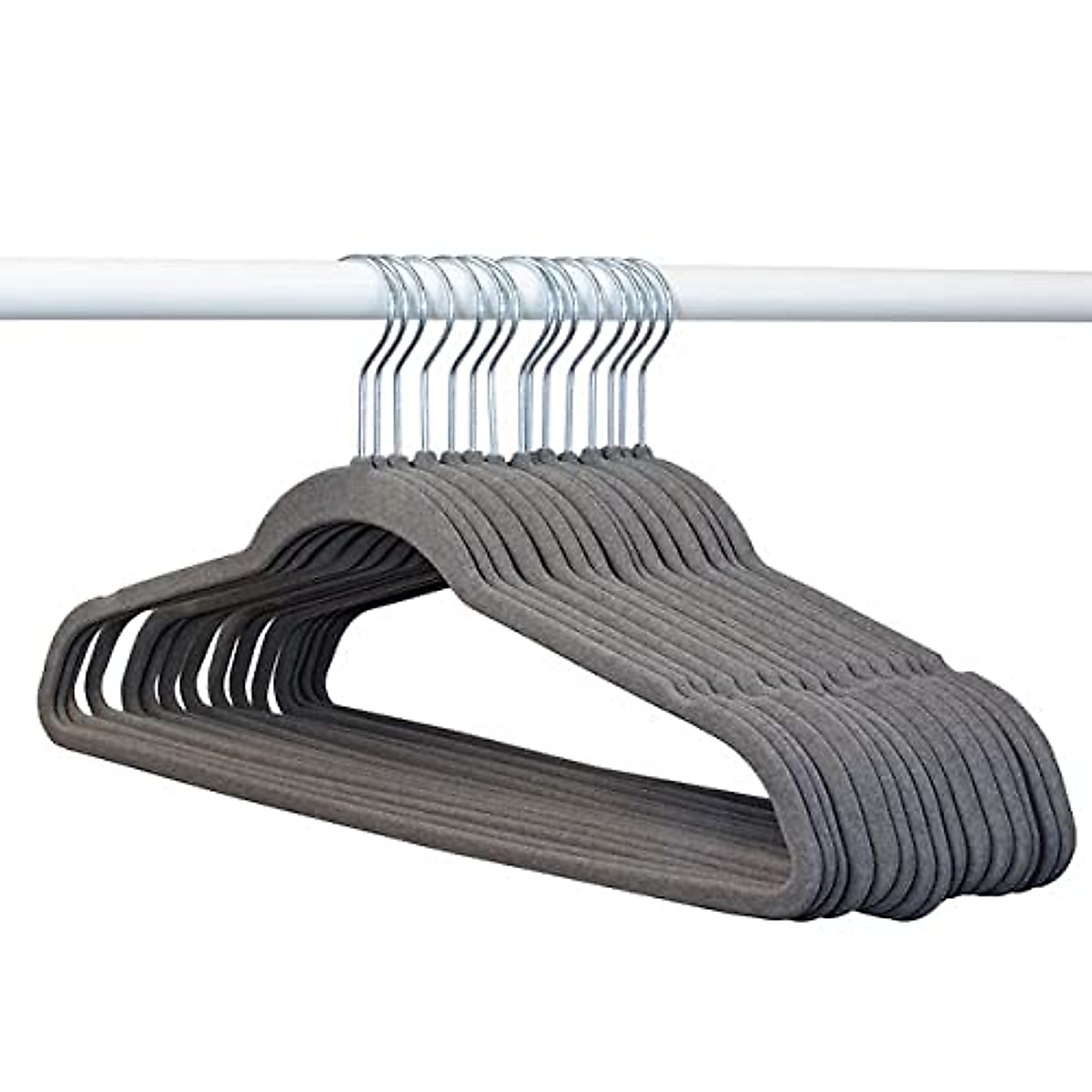 Member Mark Elite Quality Velvet Hangers - 50 Pack (Heather Grey)
