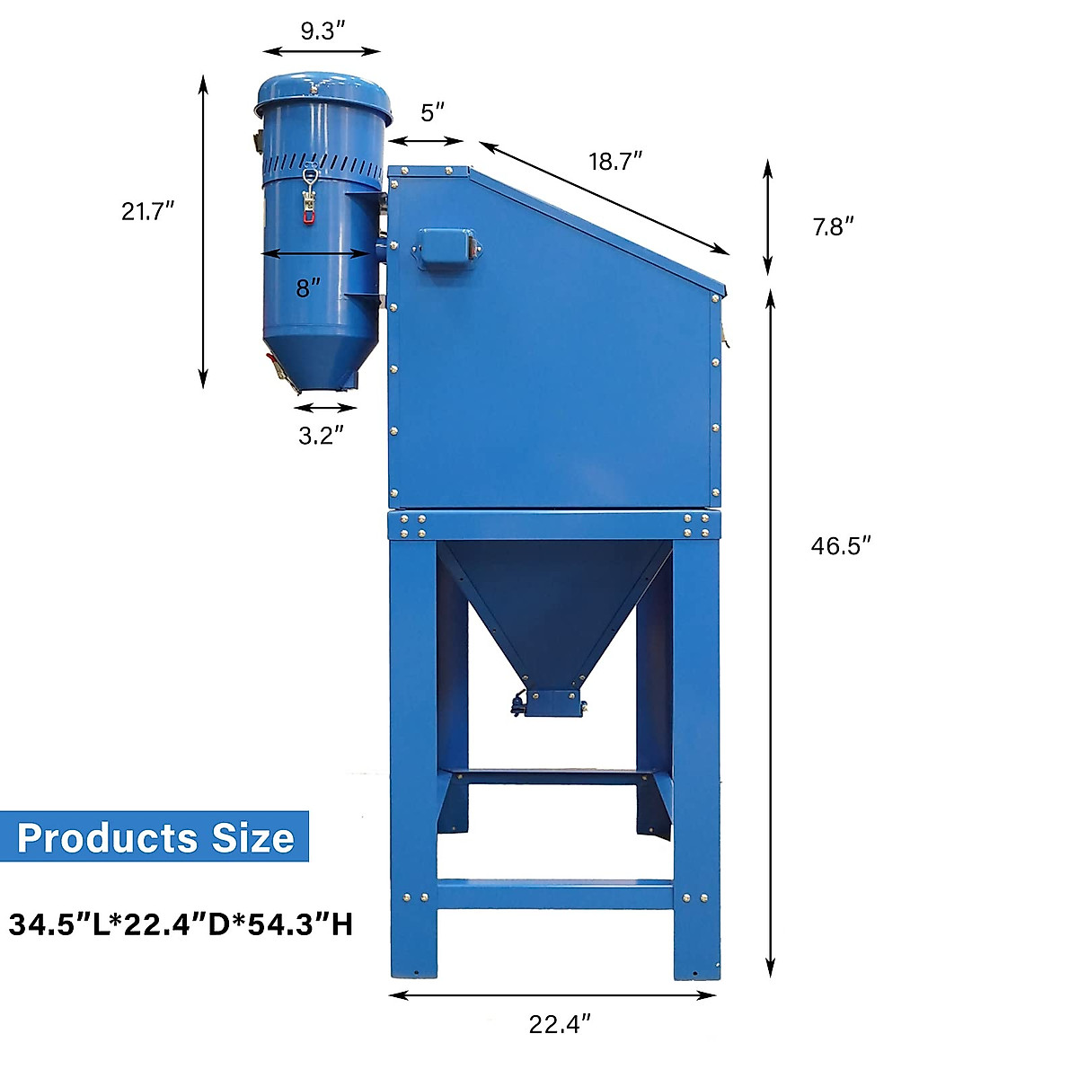 Cimcame Sandblasting&Sandblaster Cabinet 90 Gallon with Dust Collection Reclaimer System Floor Abrasive Blast Cabinet for Rust Grime Paint Removing