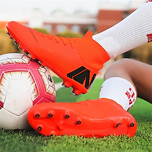 MDPCX Unisex Soccer Sneakers are Light, Breathable, Non-Slip and Shock-Absorbing, and The Youth high-top Indoor Lawn Training Hard Bottom TF/AG.
