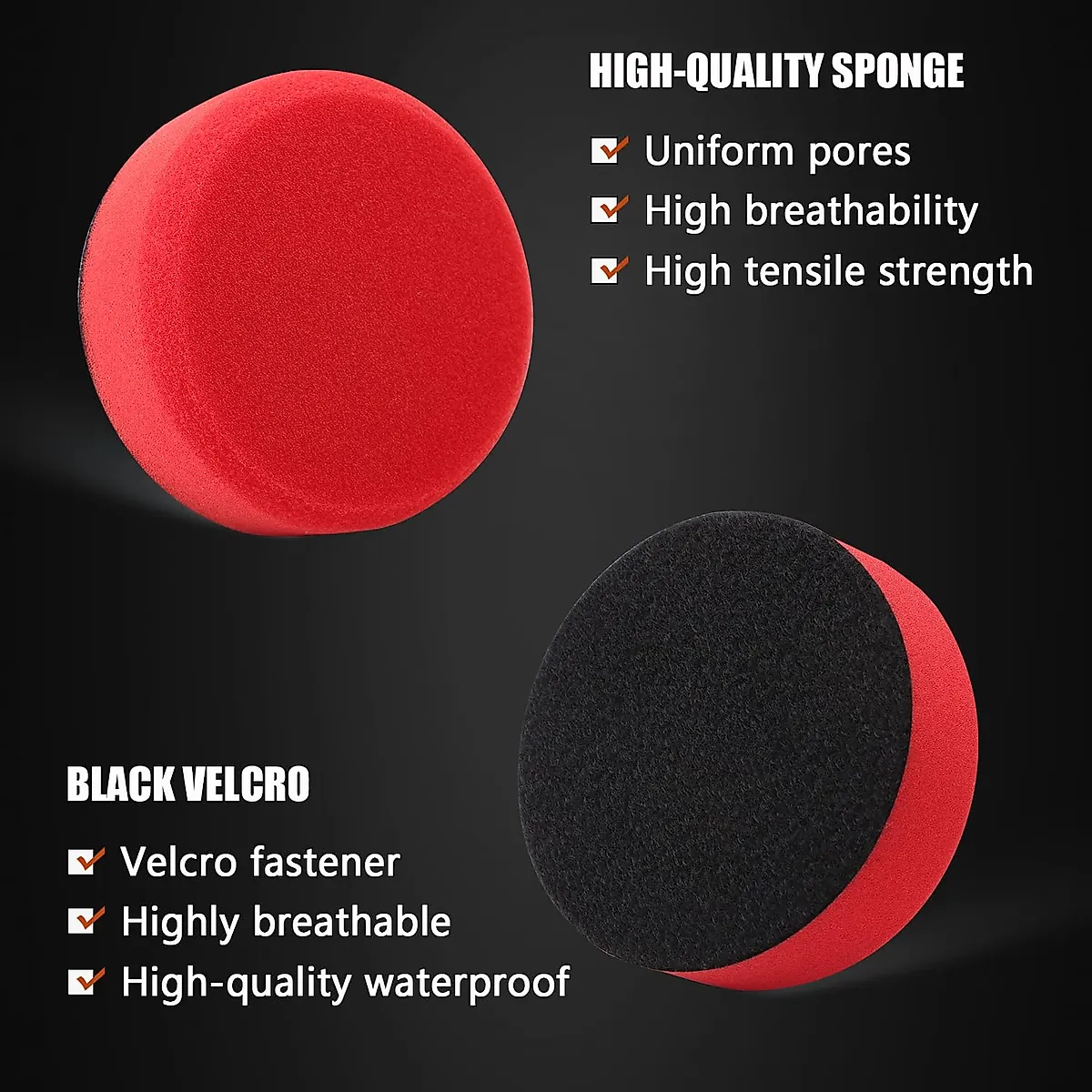 3 Inch Polishing Pad, SPTA 8Pcs Car Wax Applicator Pads with Handle and Towel, Hand Polishing Foam Buffing Pads & Microfiber Pad Kit, Detailing Buffing Pads for Car Polishing Waxing Buffing Glaze