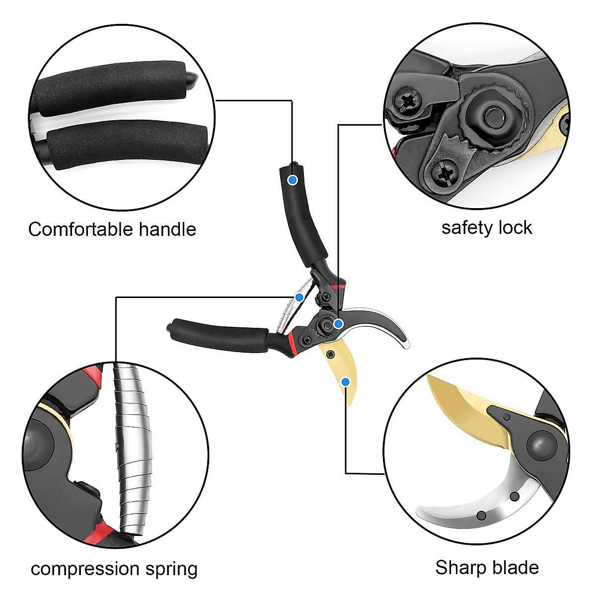 Professional Titanium Pruning Shears,Premium Bypass Pruning Shears for Gardening,Ideal Shrub Plant Scissors & Ergonomic Gardening Tool,Perfectly Cutting Through Anything in Your Yard.
