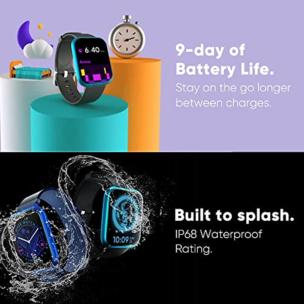 WYZE Smart Watch 47mm, 1.75" Touch Screen Aluminum Smartwatch for Android and iOS Phones Fitness Tracker with Heart Rate, Blood Oxygen/Sleep Monitor, IP68 Waterproof Watch for Men Women, Black