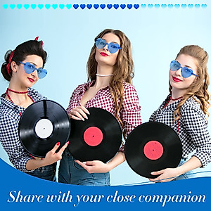 50 Pairs Heart Shaped Rimless Sunglasses Bulk Transparent Colored Love Glasses Frameless Eyewear Party Favor Women Adult(Blue, Light Blue)