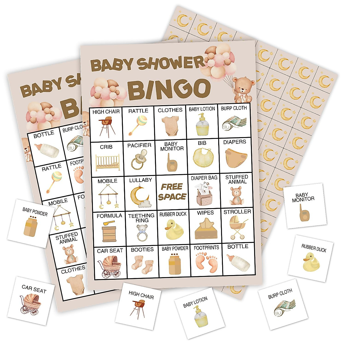 Ziyouza Balloons Bear Bingo Games, 24 Players Bingo Games for Gender Reveal Party Family Party Activity -10