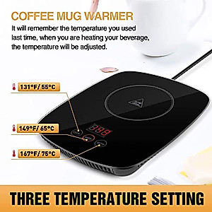 YEOSEN Coffee Mug Warmer - Coffee Cup Warmer with 3 Temperature Setting , Adjustable Temperature Beverage Warmer with Auto Shut Off ,Coffee Gifts (Without Mug)