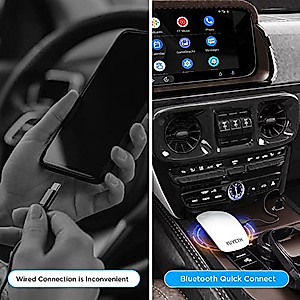 YUVETH Wireless Android Auto Adapter 2023 Newest Version, Wireless A2A Dongle for OEM Wired AA Car Model 2017-2023, Plug & Play 5Ghz WiFi Auto Connect Support Online Update for Android 11-13, White
