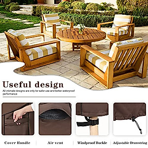 BRIVIC Patio Furniture Covers Waterproof for Chair, Outdoor Lawn Chair Covers Fits up to 32W x 37D x 36H inches(2Pack), Brown