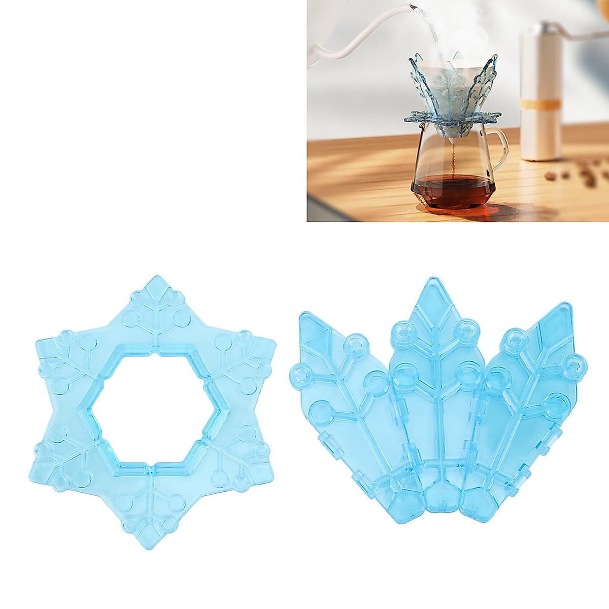 Coffee Strainer, Easy to Use Foldable Portable Snow Shaped Coffee Filter Maker for Drinks (Blue)