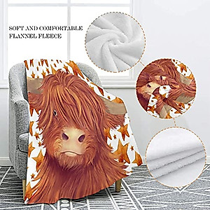 Personalized Funny Cow Star Blanket with Name Text Custom Super Soft Fleece Throw Blankets for Couch Sofa Bed 60 X 80 inches