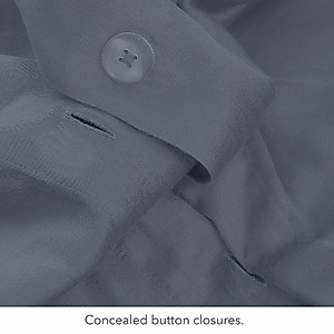 Nate Home by Nate Berkus 300TC 3-Piece Luxe Cotton Sateen Duvet Cover | Ultra Soft, Cool, Bedding Set from mDesign - King Size - 1 Duvet Cover/2 Pillow Shams, Whale (Navy Blue)