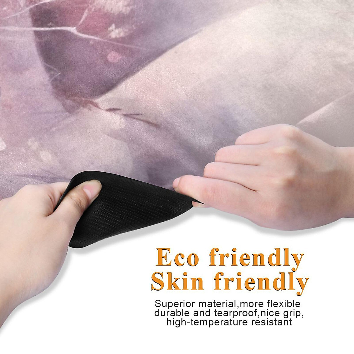 GOODOLD Unicorn Pattern Pink Yoga Mat, 71 x 26 Inch Non-slip Yoga Mats Folding Travel Exercise Mat Indoor Outdoor Gym Pilates with Storage Bag for Women Men