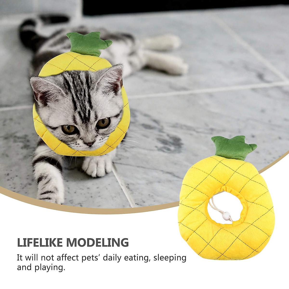 balacoo Elizabeth Circle Small Puppy Collar Pet Cat Neck Collar Dog Collar for Puppies Collar for Puppy Pineapple Cat Collar Choker Collar Catton cat Collar Fabric Headgear White Collar