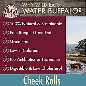 Wild Eats Water Buffalo Retriever Style Cheek Roll Dog Chews-5 Pack (Long Lasting Dog Chews, Dog Treats, Dog Bones for Aggressive Chewers & Dog Bones for Large Dogs) Great Substitute Pig Ears for Dogs