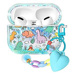 Kokaaee for Airpod Pro & Pro 2 Case Cover Cute Funda Kawaii Women Aesthetic Protector Girls Girly Liquid Glitter Bling Sparkly Design Estuche Keychain Y2K for Apple Airpod Pro 1/2 Cases