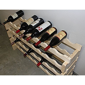 DisplayGifts Magnum Bottle Stackable Modular Wine Rack Storage Stand Wooden Holder Shelves WN50-1500 ml/1.5 Liter (Natural Wood, Unstained)