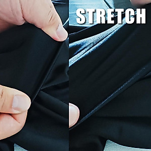 Spandex Fabric by The Yard, Black Stretch Fabric 2 Yards, 60" Inch Wide, Polyester Bridal Solid Silky Satin Fabric for Sewing, Pillow Case, Wedding, Bridal, Costume, DIY Crafting