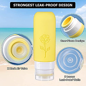 Kitchen GIMS Travel Bottles for Toiletries 3 oz Travel Size Bottles BPA Free Leak Proof Travel Silicone Bottles Travel Liquid Containers for Shampoo Conditioner and Lotion with Toiletry Bag