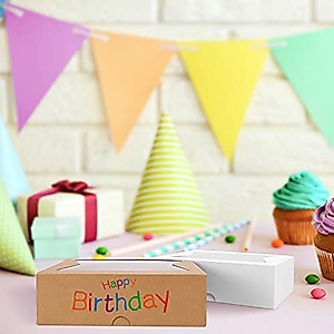 Eupako 8x6x2.5" Cookie Boxes with Window, White Gift Boxes for Presents , Auto-Popup Gift Box, Kraft Paper Pastry Boxes for Bakery, Cookies, Donuts, Candy - 25 Pack