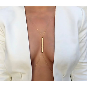 Bar Body Chain, Simple Bikini Body Jewelry, Shiny Bra Body Chain Belly Chain, Layering Festival Jewelry Body Chain Waist Chain for Women