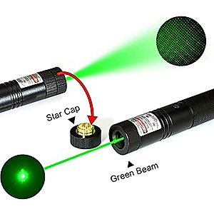 FOBSERD Long Range Tactical Green with Red Beam Laser Pointer, Adjustable Focus Light Pointer for Night Astronomy Outdoor Camping and Hiking