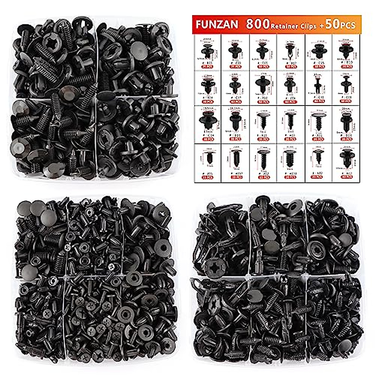 Car Retainer Clips Automotive Plastic Rivets Xmas Tree Retainer Clips 850PCS Auto Body Clips Bumper Push Pin Clips with 15 Cable Ties Fastener Remover for GM Ford Toyota Honda Chrysler Acura