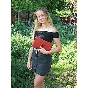 LONI Gorgeous Faux Suede Envelop Style Bridal Wedding Evening Clutch Party Purse Hand Bag