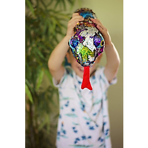 LMC Products Rainbow Flip Sequin Stuffed Snake - Reversible Sequin Pet Snake Stuffed Animal - Giant 60 inches long