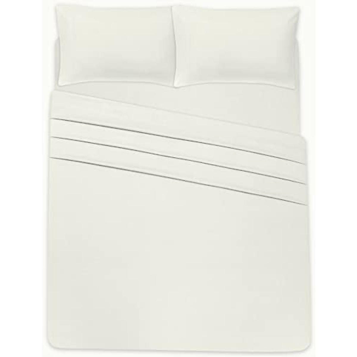 ZOYER Flannel Sheets Full Size Bed Set - Soft & Comfy Deep Pocket Cotton Flannel Bedding, Fitted Up to 16", Double Brushed Full Bed Sheets, 4 Pieces, White